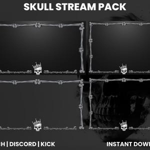 Skull Twitch Stream Pack | Twitch Screen Overlay | Twitch Panels ...