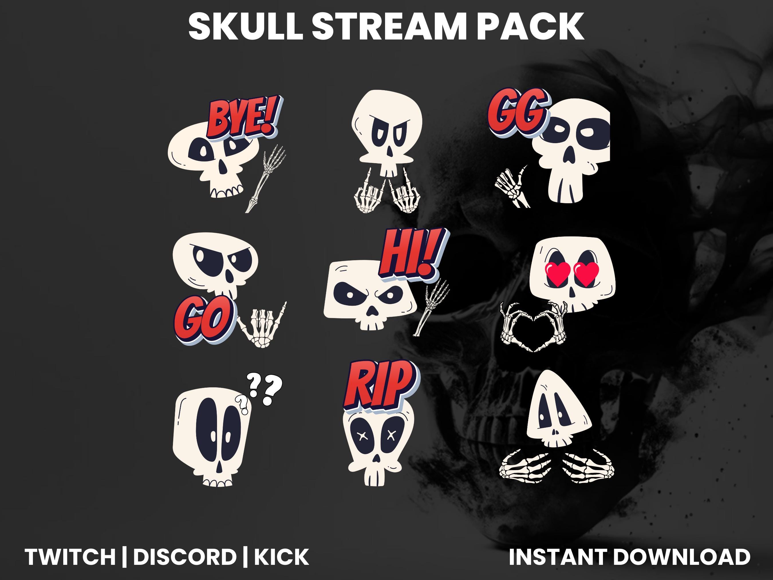 Skull Twitch Stream Pack | Twitch Screen Overlay | Twitch Panels ...