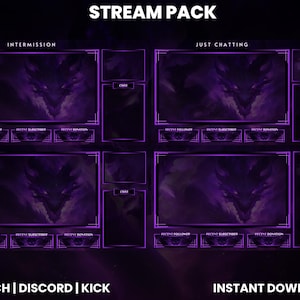 Neon Dragon Twitch Stream Pack | Twitch Screen Overlay | Twitch Panels ...