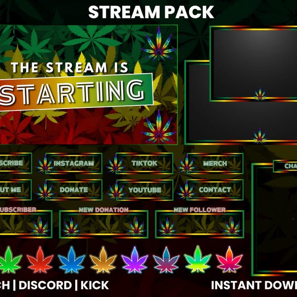Marijuana Twitch Overlays - Etsy