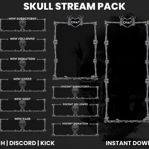 Skull Twitch Stream Pack | Twitch Screen Overlay | Twitch Panels ...