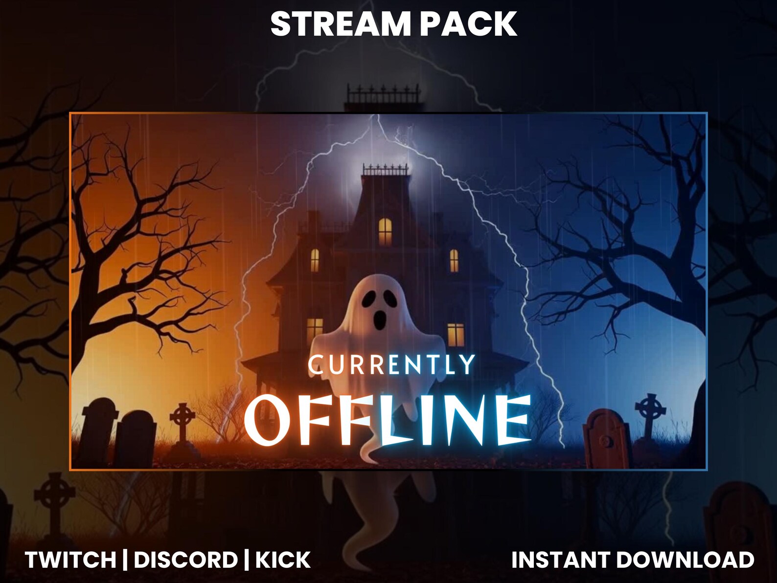 Halloween Ghost Stream Overlay Pack | Haunted House Stream Pack With ...