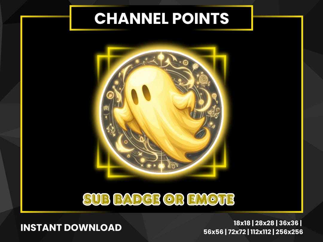 Gold Ghost Channel Points, Twitch Sub Badges, Stream Emotes PNG, Cute ...