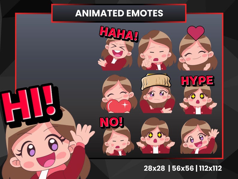 Animated Twitch Emotes | Anime Girl Emotes | Text Emotes | Animated Gif ...