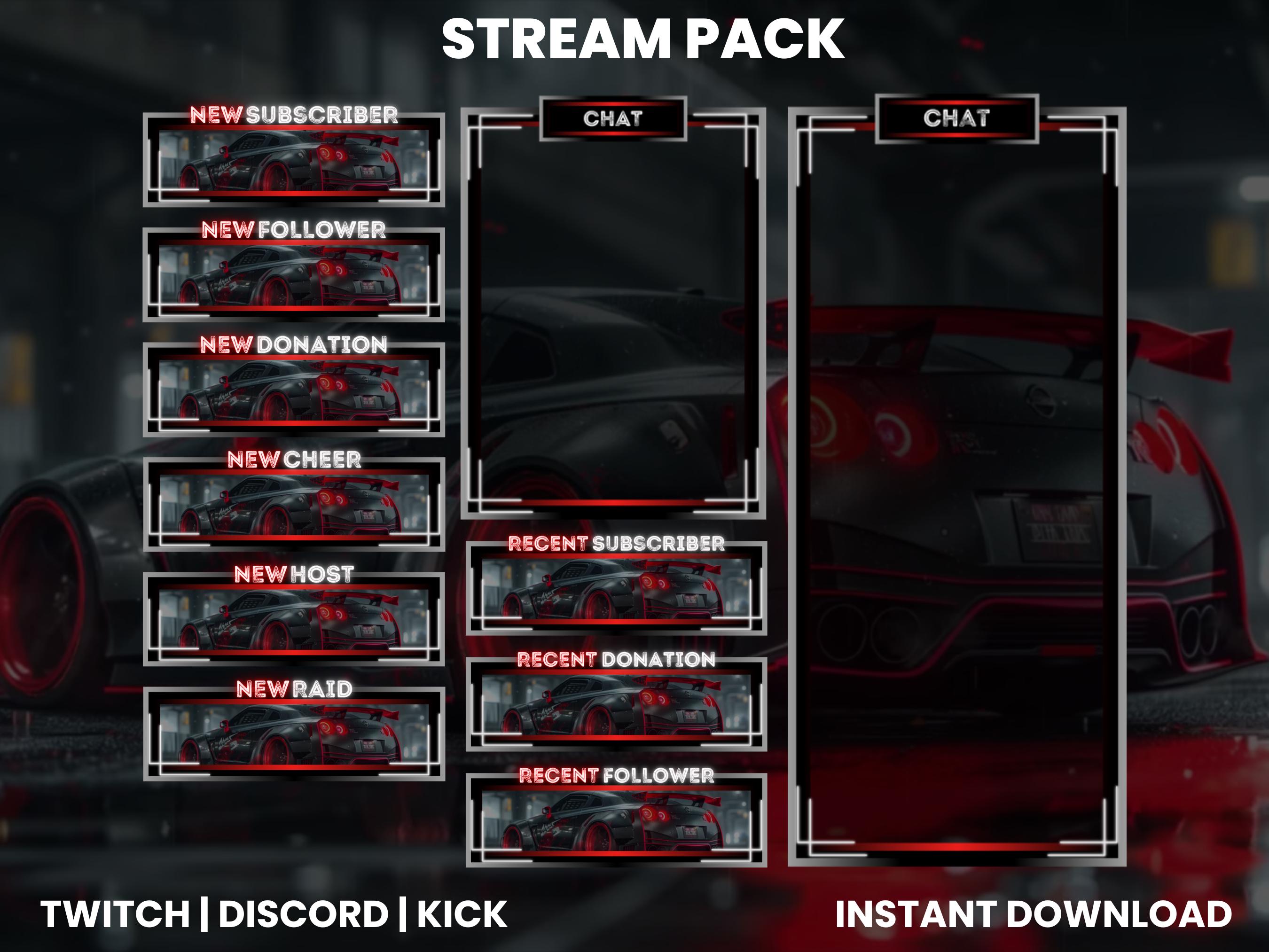 Animated Twitch Stream Pack | Twitch Screen Overlay | Sports Car Stream ...