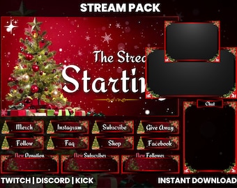 Christmas Twitch Stream Pack | Xmas Stream Pack | Animated Screens ...