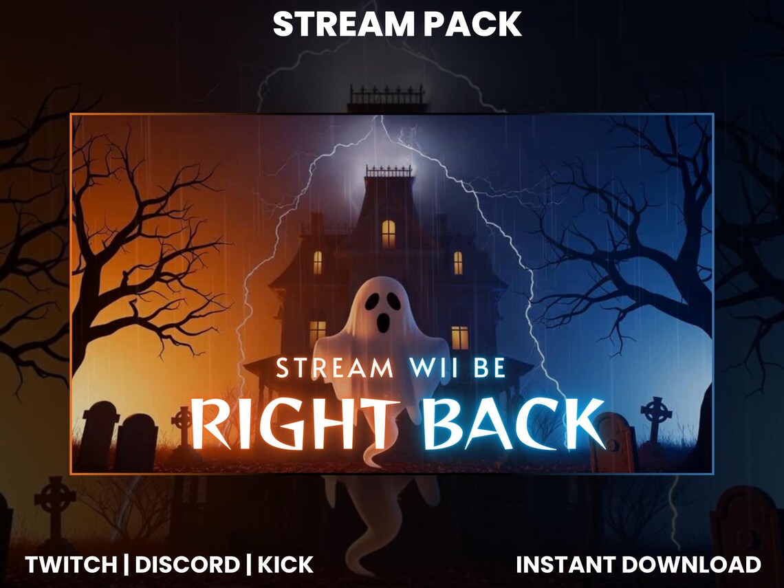 Halloween Ghost Stream Overlay Pack | Haunted House Stream Pack With ...