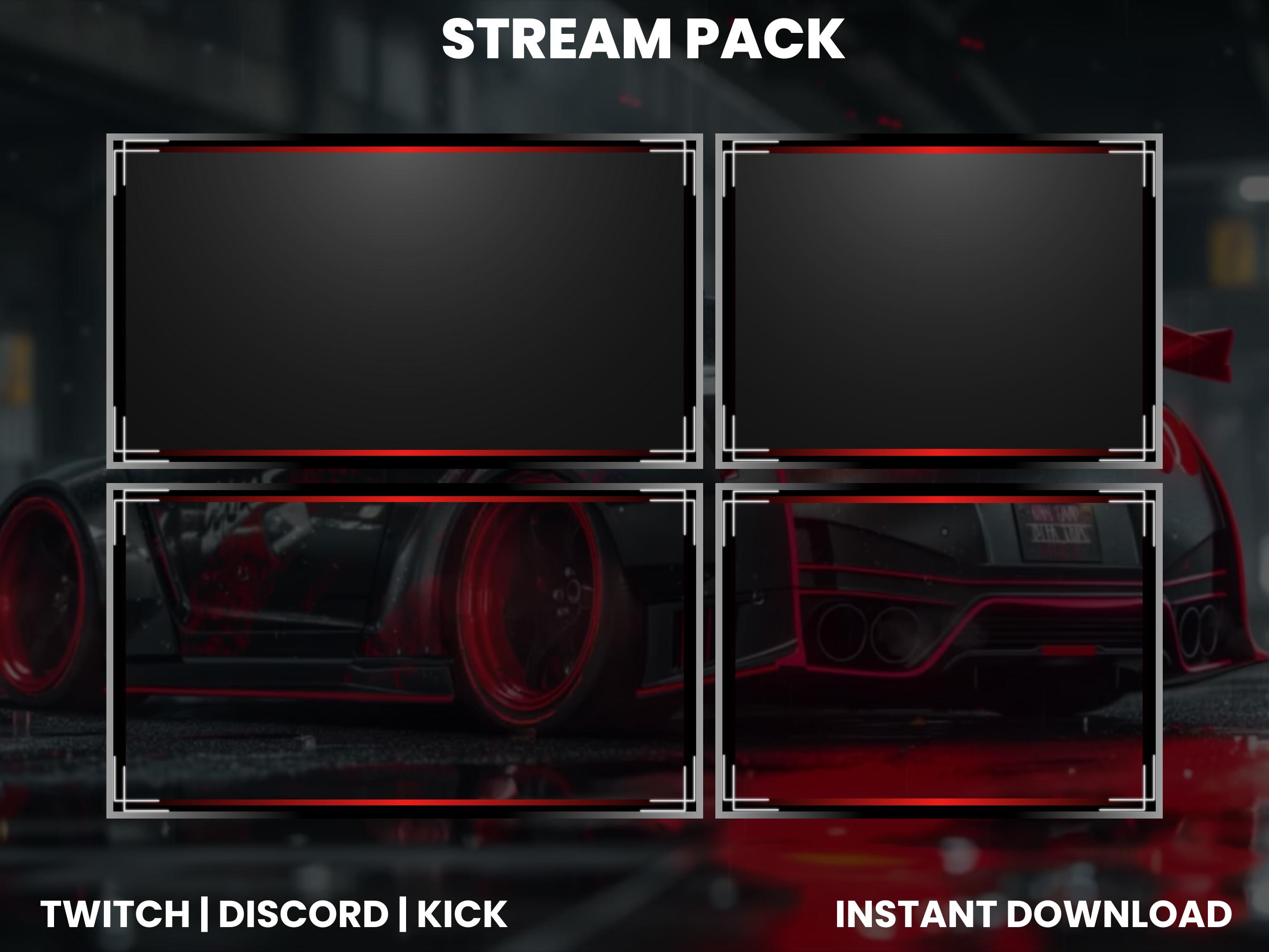 Animated Twitch Stream Pack | Twitch Screen Overlay | Sports Car Stream ...