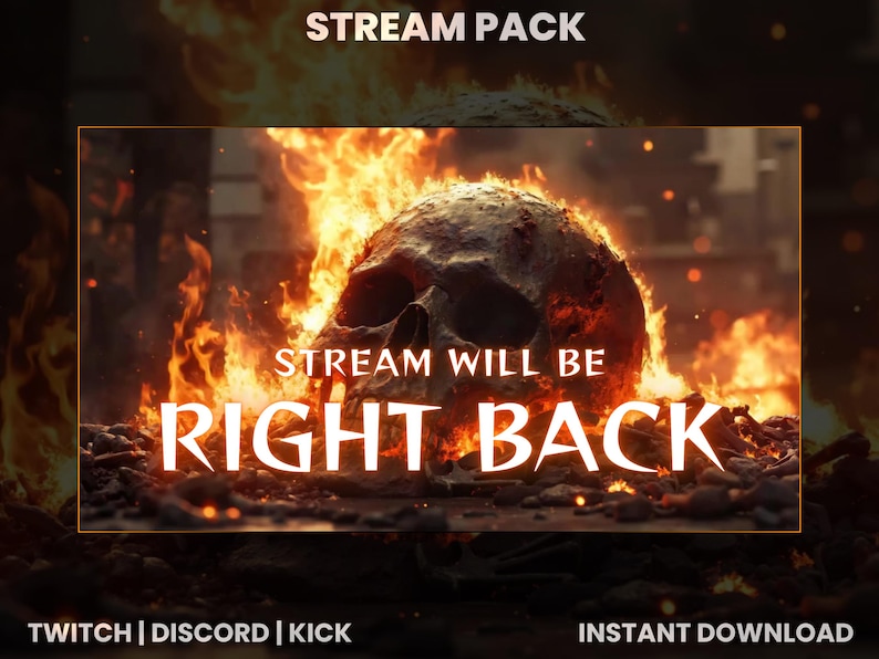 Burning Skull Stream Pack | Twitch Stream Pack | Webcam Overlay ...