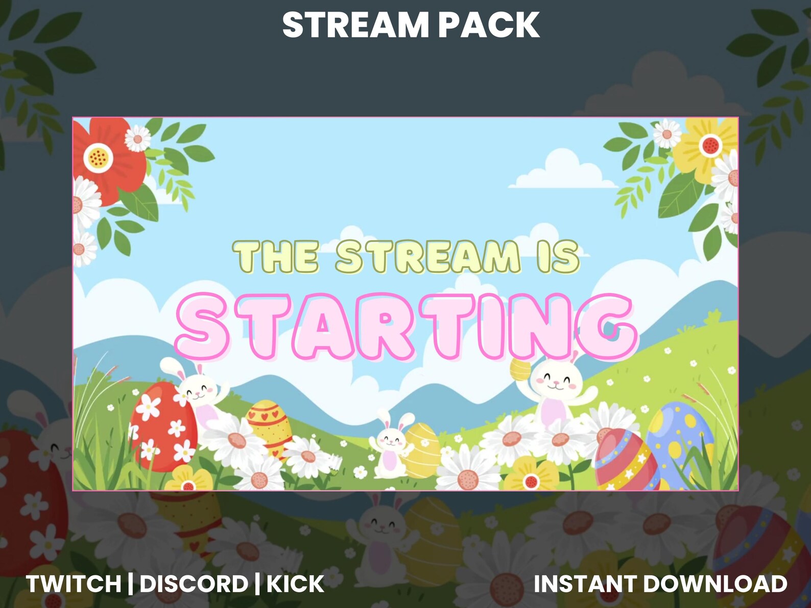 Happy Easter Twitch Stream Pack | Animated Screens | Webcam Overlay ...