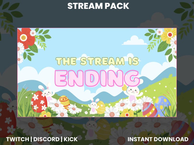 Happy Easter Twitch Stream Pack | Animated Screens | Webcam Overlay ...