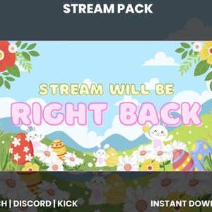 Happy Easter Twitch Stream Pack | Animated Screens | Webcam Overlay ...