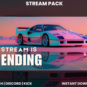 Animated Twitch Stream Pack | Twitch Screen Overlay | Neon Ferrari ...