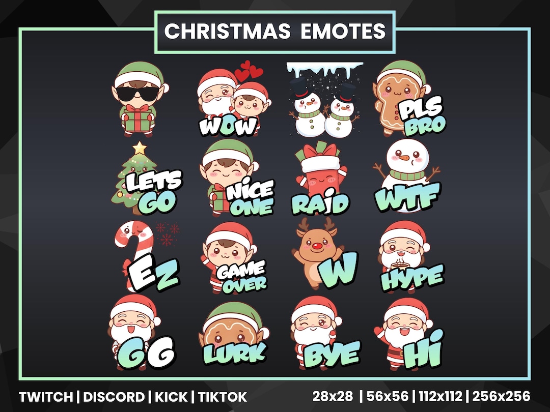 Emotes navideños adorables para Twitch: 16 emoticones navideños para ...