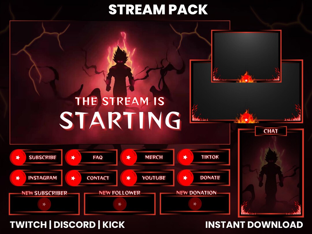 Twitch Stream Pack | Twitch Screen Overlay | Animated Screens | Webcam ...