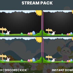Happy Easter Twitch Stream Pack | Animated Screens | Webcam Overlay ...