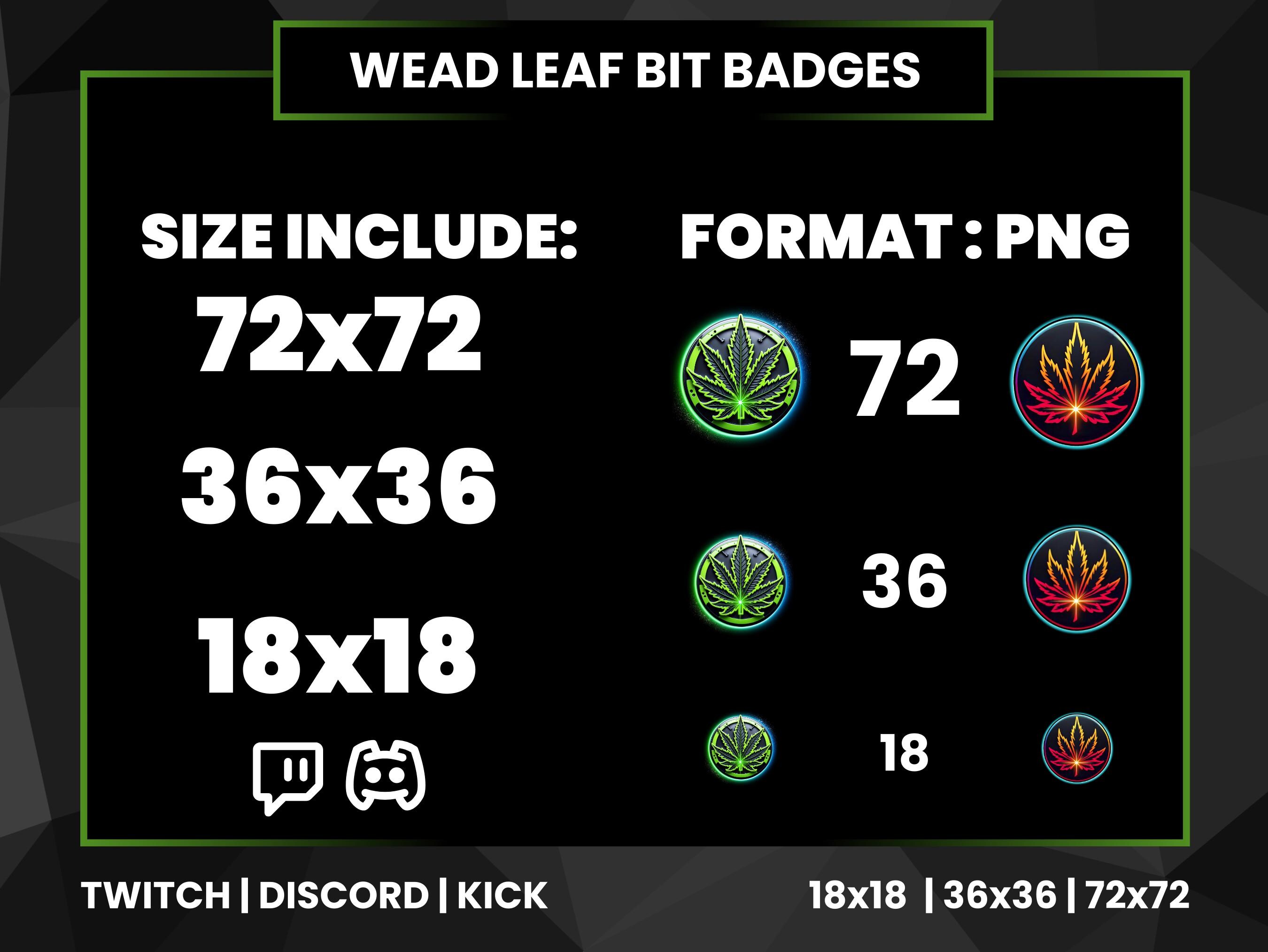 Weed Leaf Bit Badges | Twitch Bit Badges | Twitch Sub Badges | 420 ...