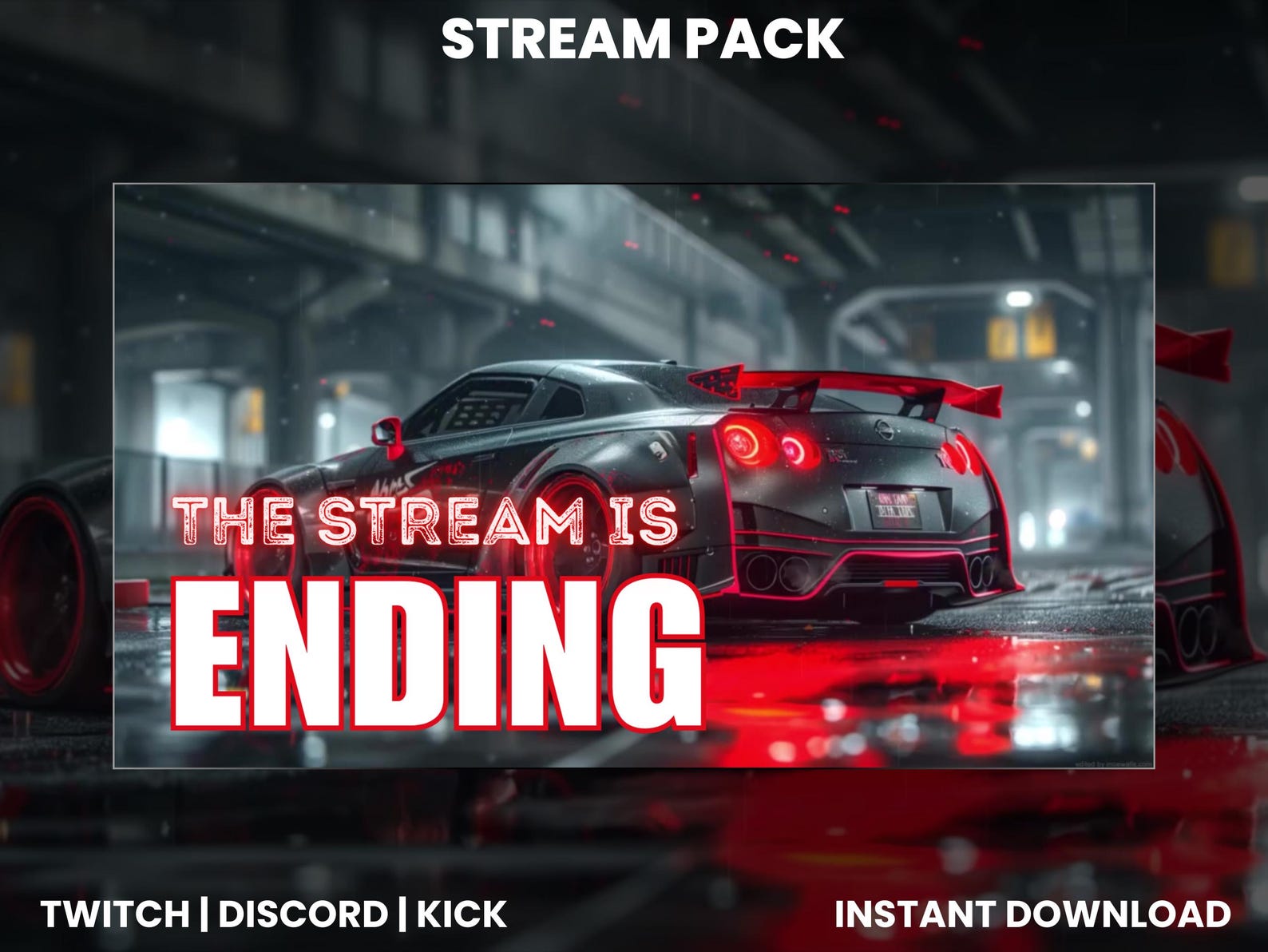 Animated Twitch Stream Pack | Twitch Screen Overlay | Sports Car Stream ...