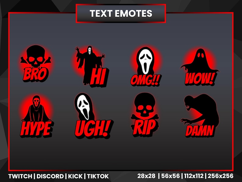 16 Shadow Ghost Twitch Emotes | Text Emotes Twitch | Ghost Emotes ...