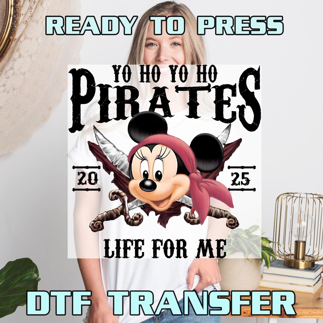 Disney Characters Pirate Heat Press Transfer, Mickey Minnie Donald ...