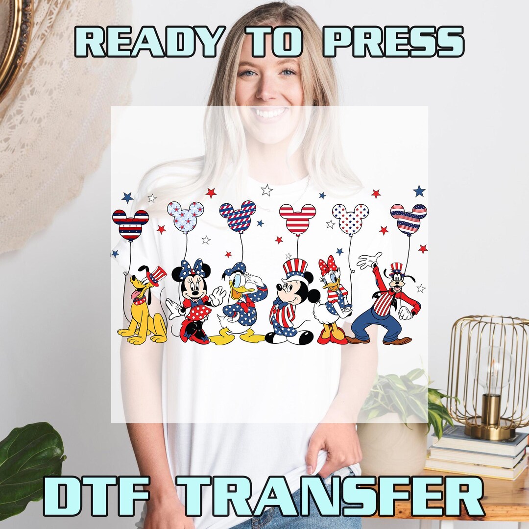 Disney Friends 4th of July Heat Press Transfer, Disney DTF Transfers ...
