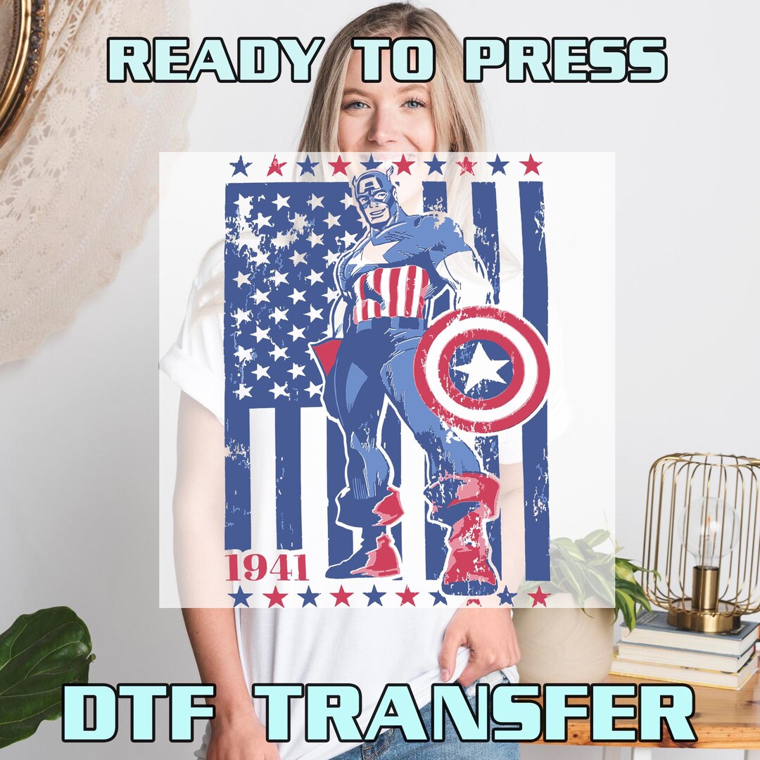 Disney Captain America Heat Press Transfer, Marvel Super Soldier DTF ...