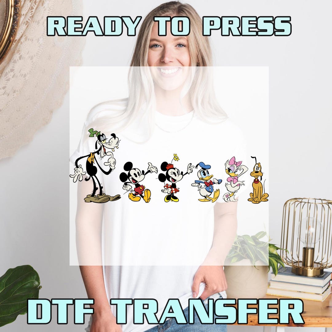 Disney Friends Heat Press Transfer, Disney Family DTF Transfer, Ready ...