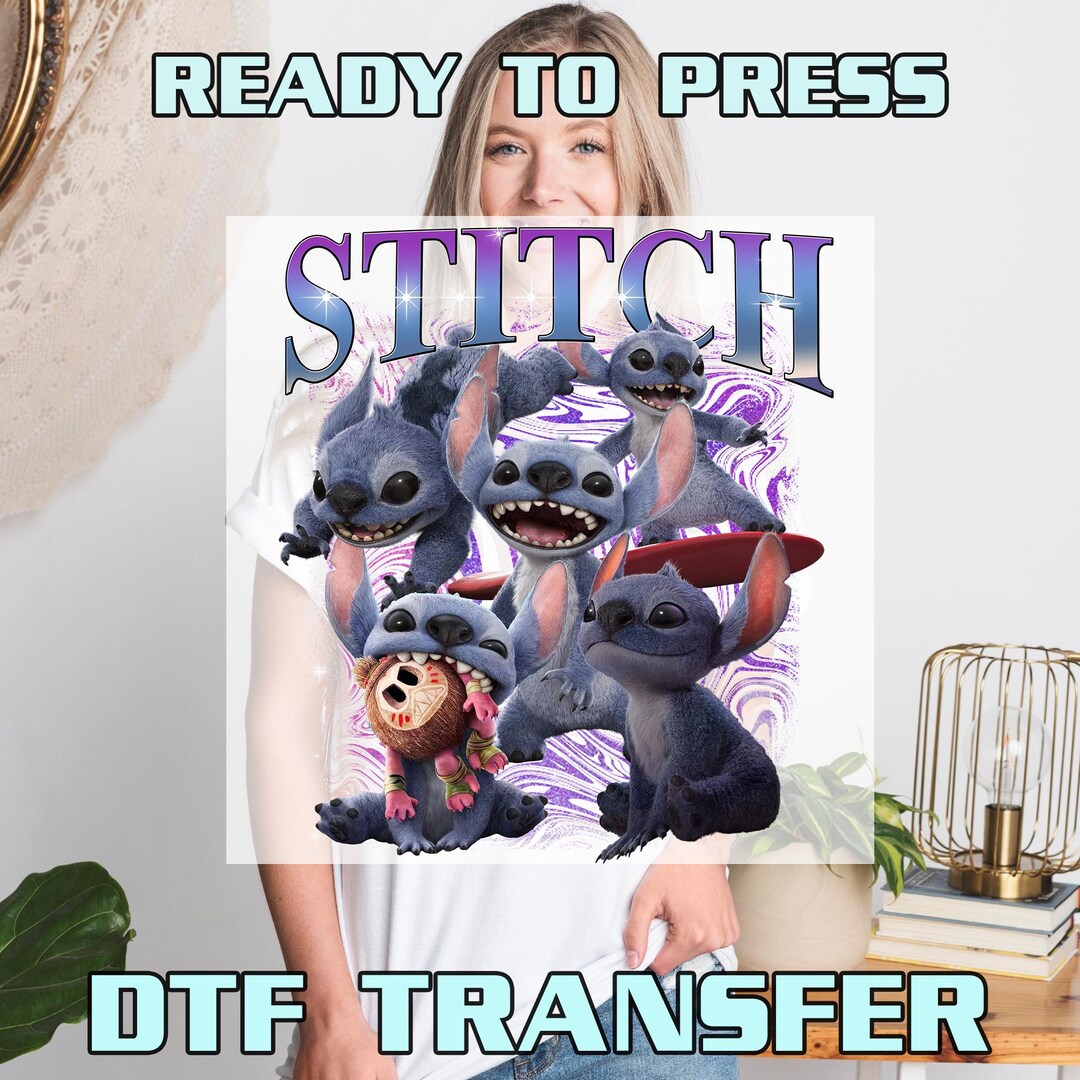 Stitch Heat Press Transfer, Lilo and Stitch Ready to Press DTF, Magic ...