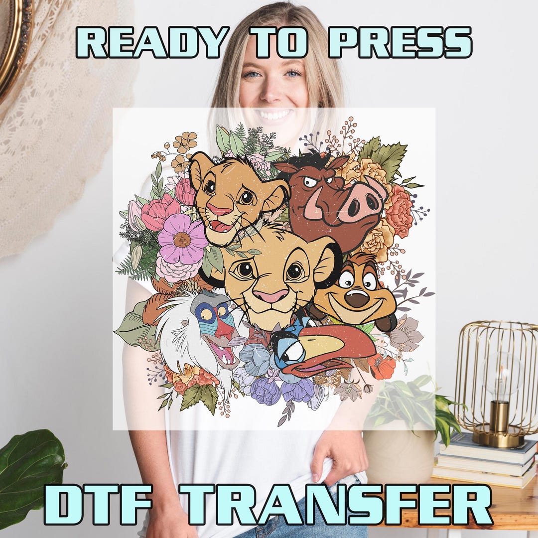 Disney Animal Kingdom Lion Simba Heat Press Transfer, DTF Transfers ...
