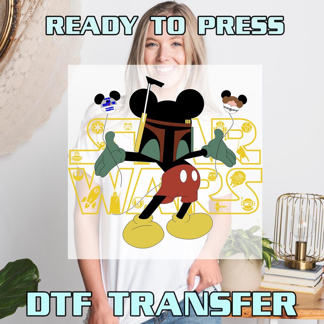 Star Wars Minnie Mickey Heat Press Transfer, Star Wars Family DTF ...