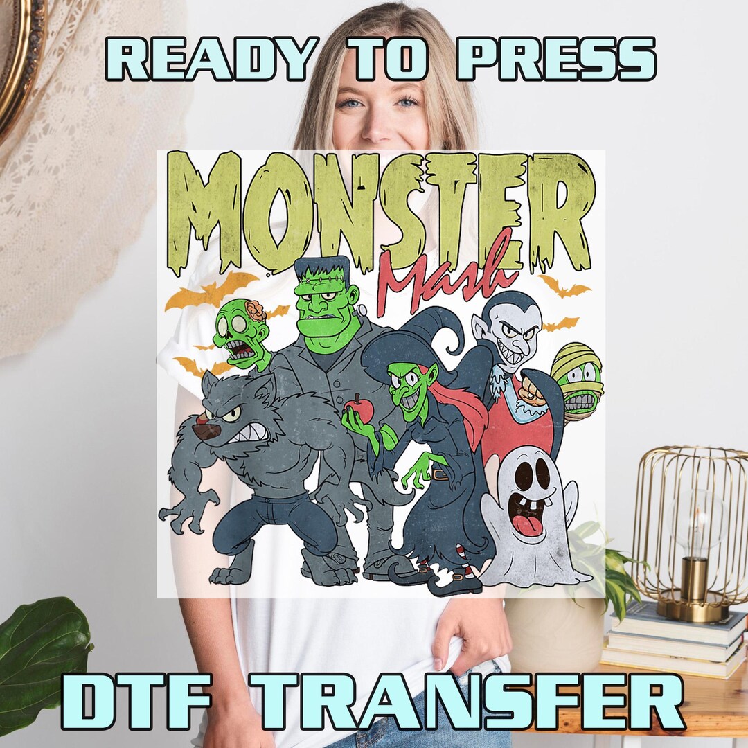 Monster Mash Halloween Heat Press Transfer, DTF Transfers, Ready to ...