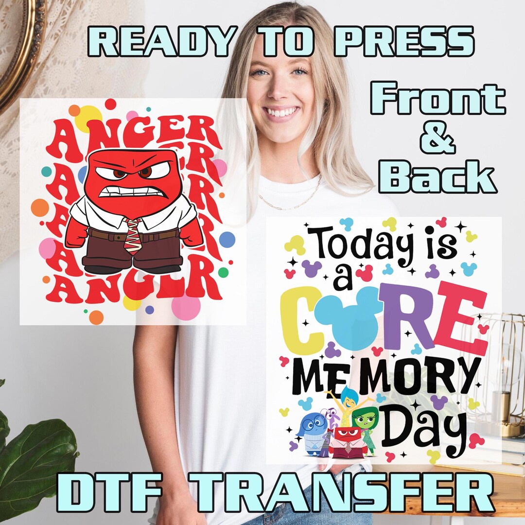Inside Out Feelings Heat Press Transfer, Pixar DTF Transfer, Ready to ...