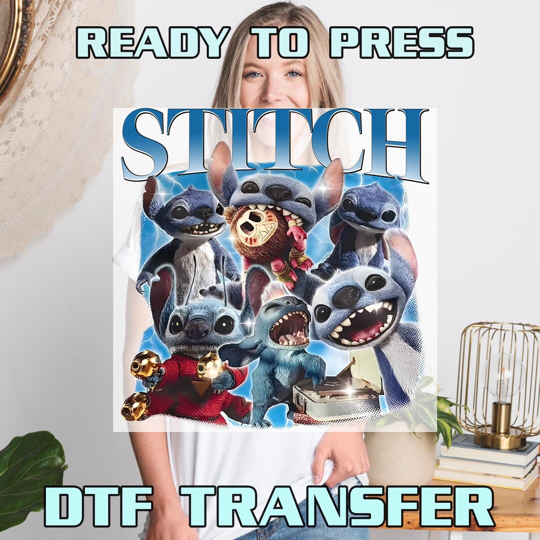 Stitch Heat Press Transfer, Lilo and Stitch Ready to Press DTF, Magic ...