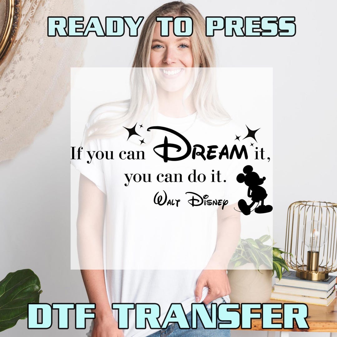 Disney World Mickey Mouse Heat Press Transfer, DTF Transfers, Ready to ...