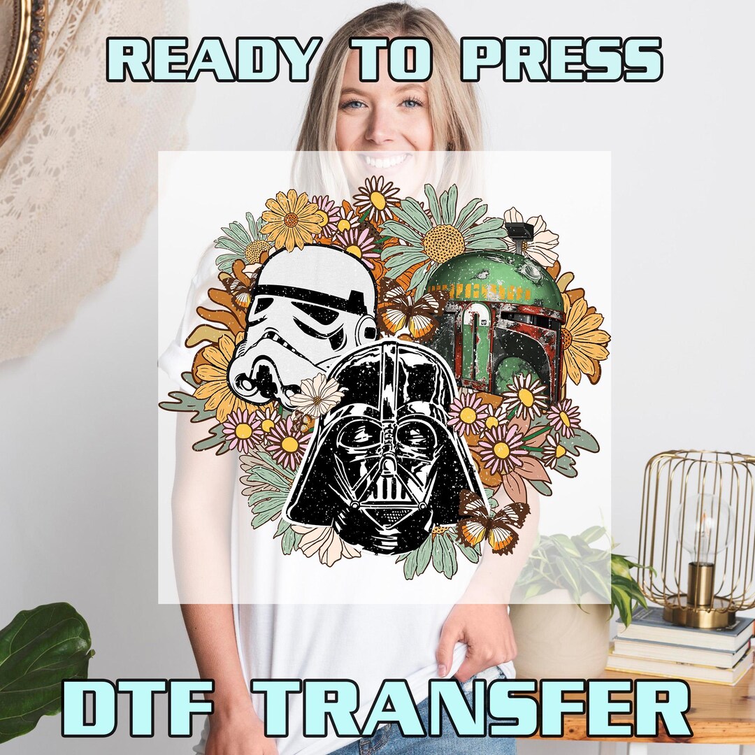 Star Wars Characters Heat Press Transfer, DTF Transfers, Ready to Press ...
