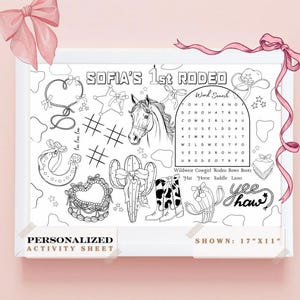Rodeo Activity Sheet | Party Favor | Cowgirl Activity Sheet | Rodeo ...