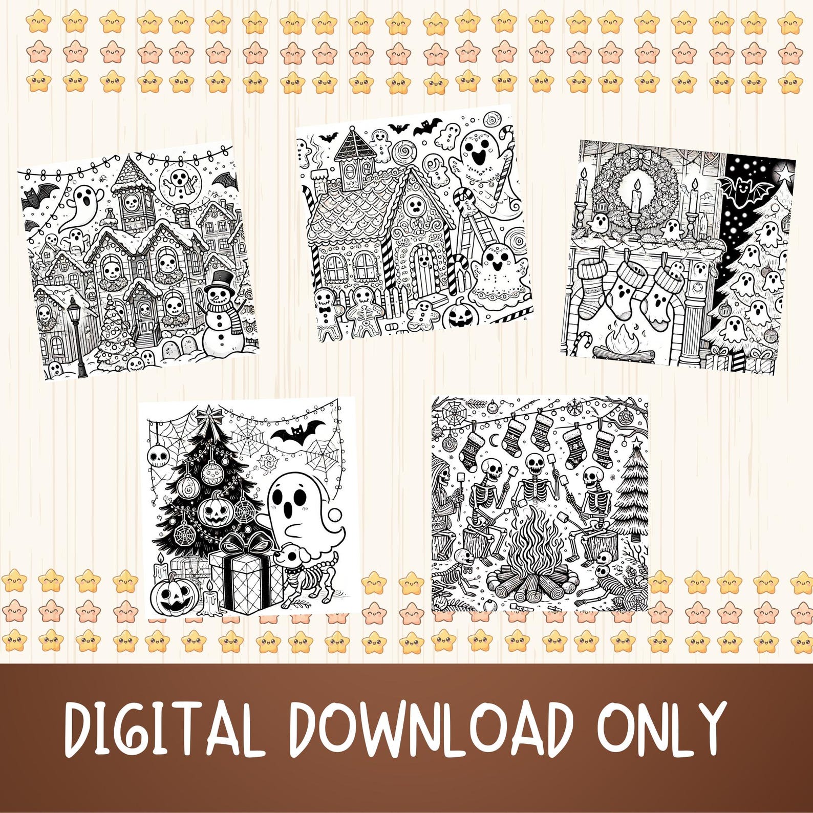 Spooky Christmas Ghost Coloring Pages - 50 Festive & Haunting Printable ...