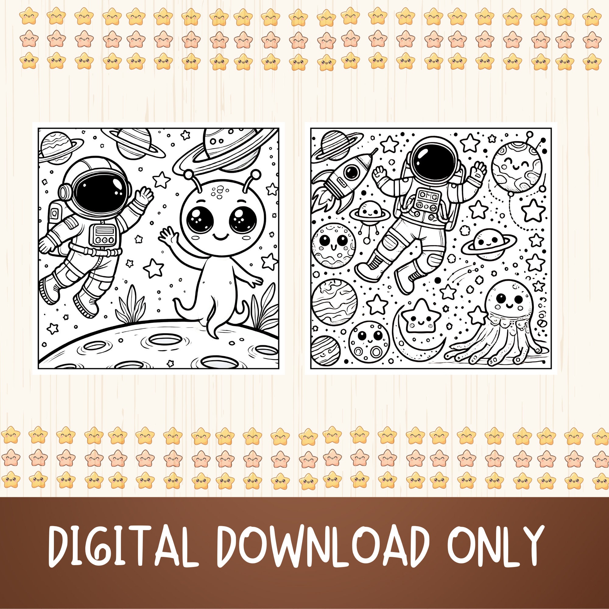 Floating in Space Doodle Coloring Pages 10 Printable Space Coloring ...