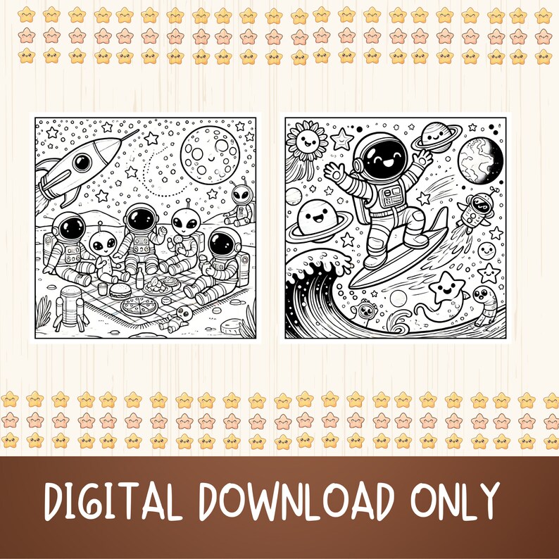 Floating in Space Doodle Coloring Pages 10 Printable Space Coloring ...