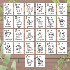 ABC Baby Shower Coloring Pages | Alphabet Animal Coloring Sheets ...