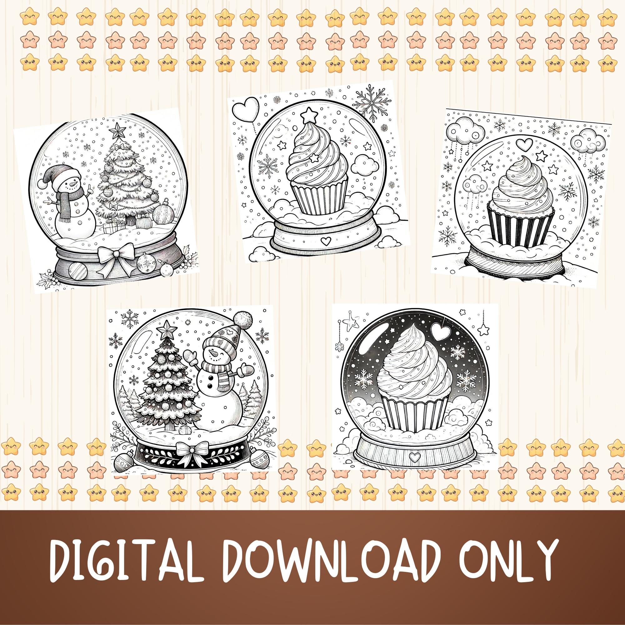 Snow Globe Coloring Pages - 40 Christmas Designs (PDF Download) - Etsy