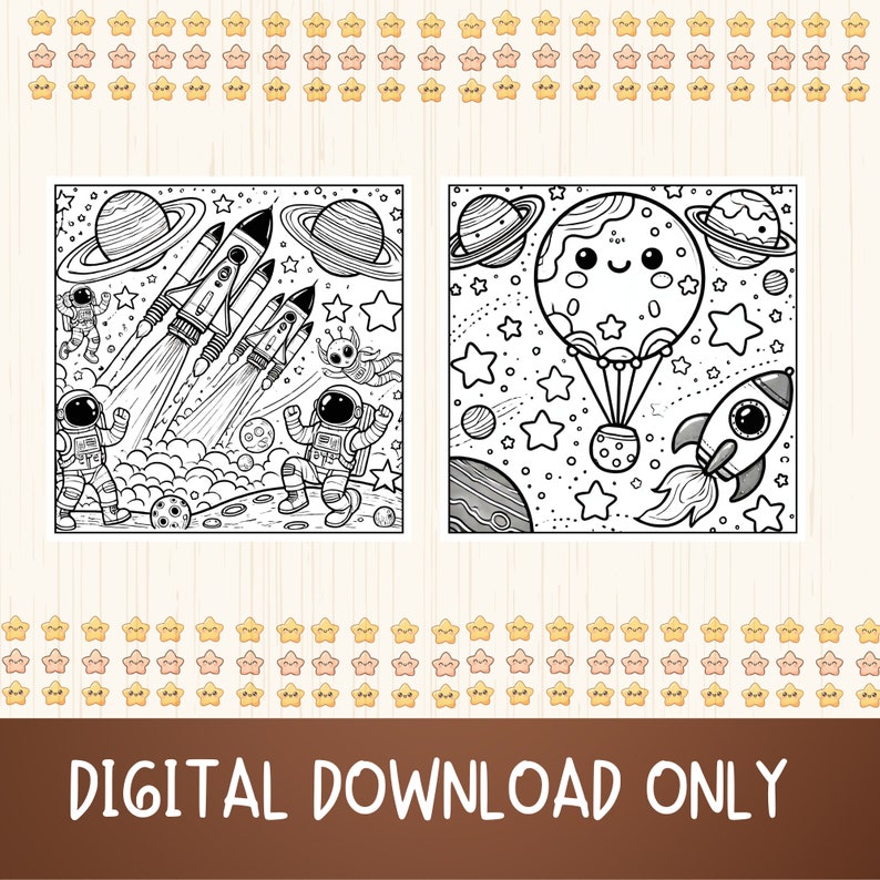 Floating in Space Doodle Coloring Pages 10 Printable Space Coloring ...