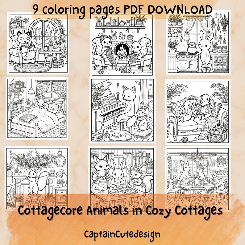 Cottage Core Animals in Cozy Cottages | Relaxing Book | 9 Aesthetic ...