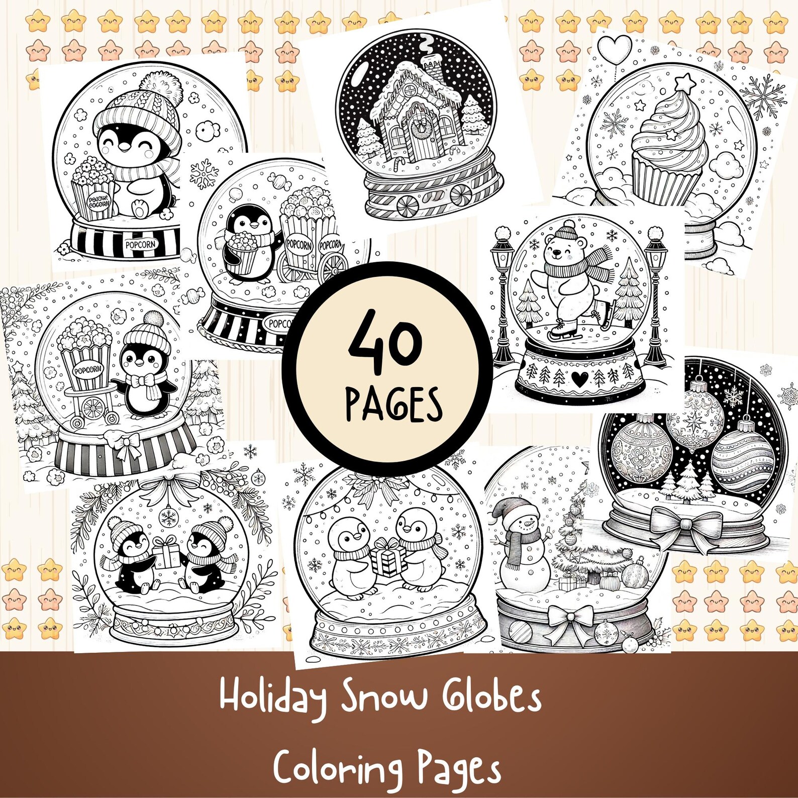 Snow Globe Coloring Pages - 40 Christmas Designs (PDF Download) - Etsy