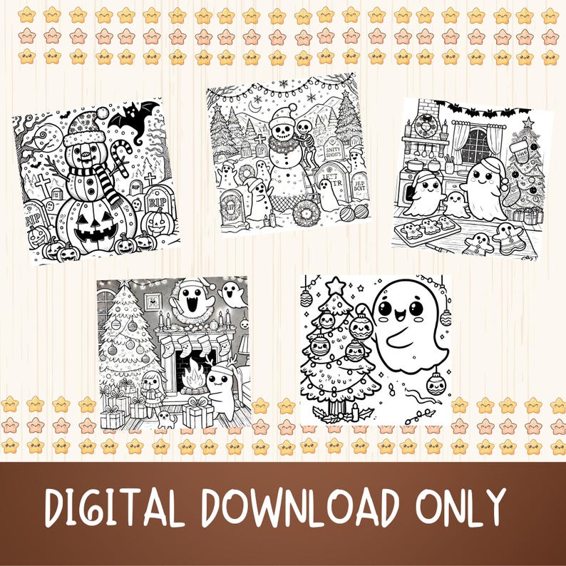 Spooky Christmas Ghost Coloring Pages - 50 Festive & Haunting Printable ...