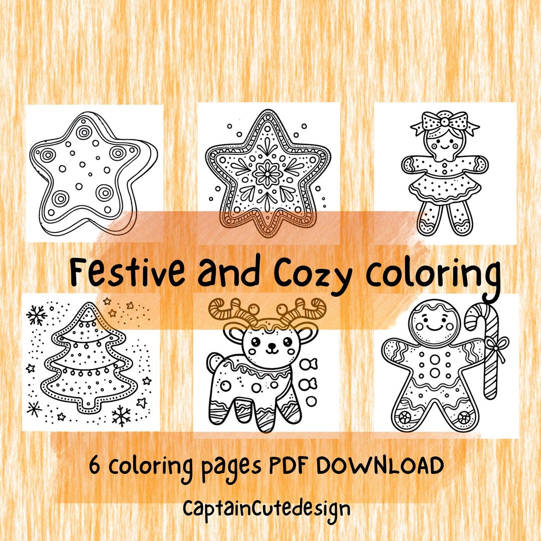 Festive Christmas Coloring Pages for Kids and Adults, Cozy and Simple ...