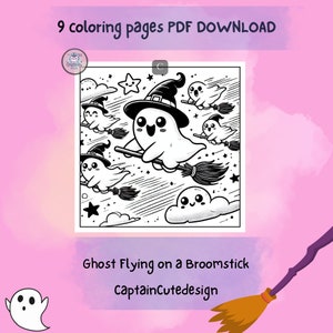 9 Simple Coloring Pages for Kids Kawaii Ghost Coloring Pages Halloween ...
