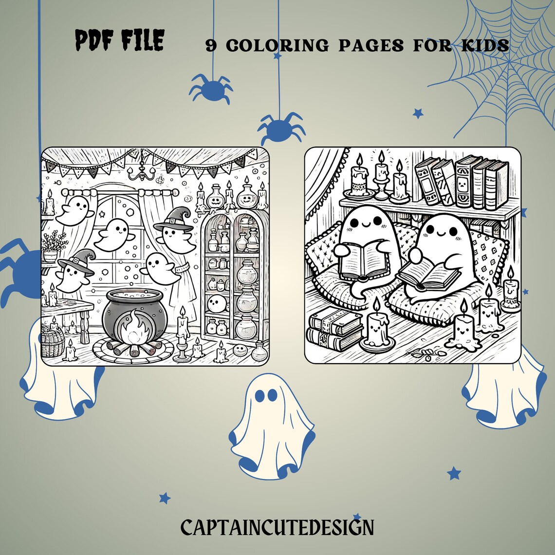 9 Simple Coloring Pages for Kids A Spooky & Fun Coloring Halloween ...