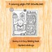 9 Cozy Bunny Reading Book Coloring Pages – Instant PDF Download ...