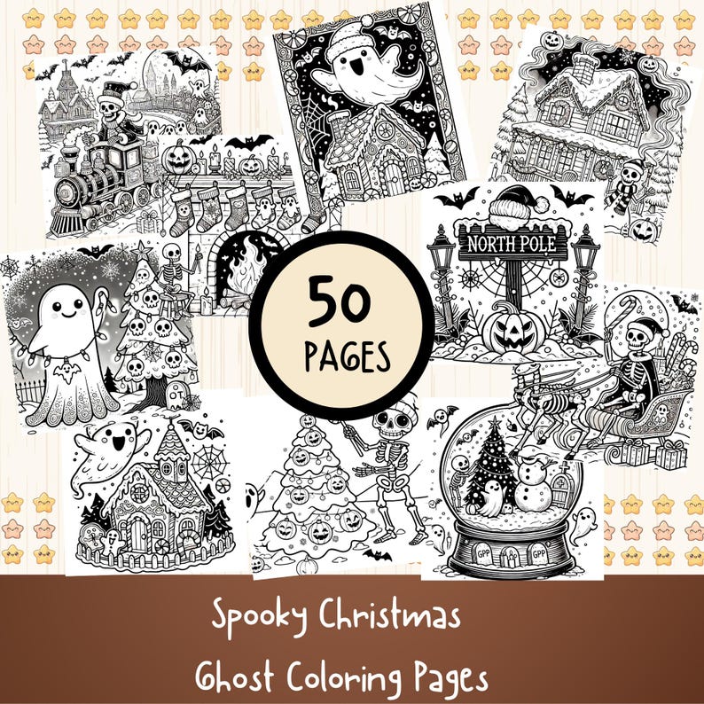 Spooky Christmas Ghost Coloring Pages 50 Festive & Haunting Printable ...